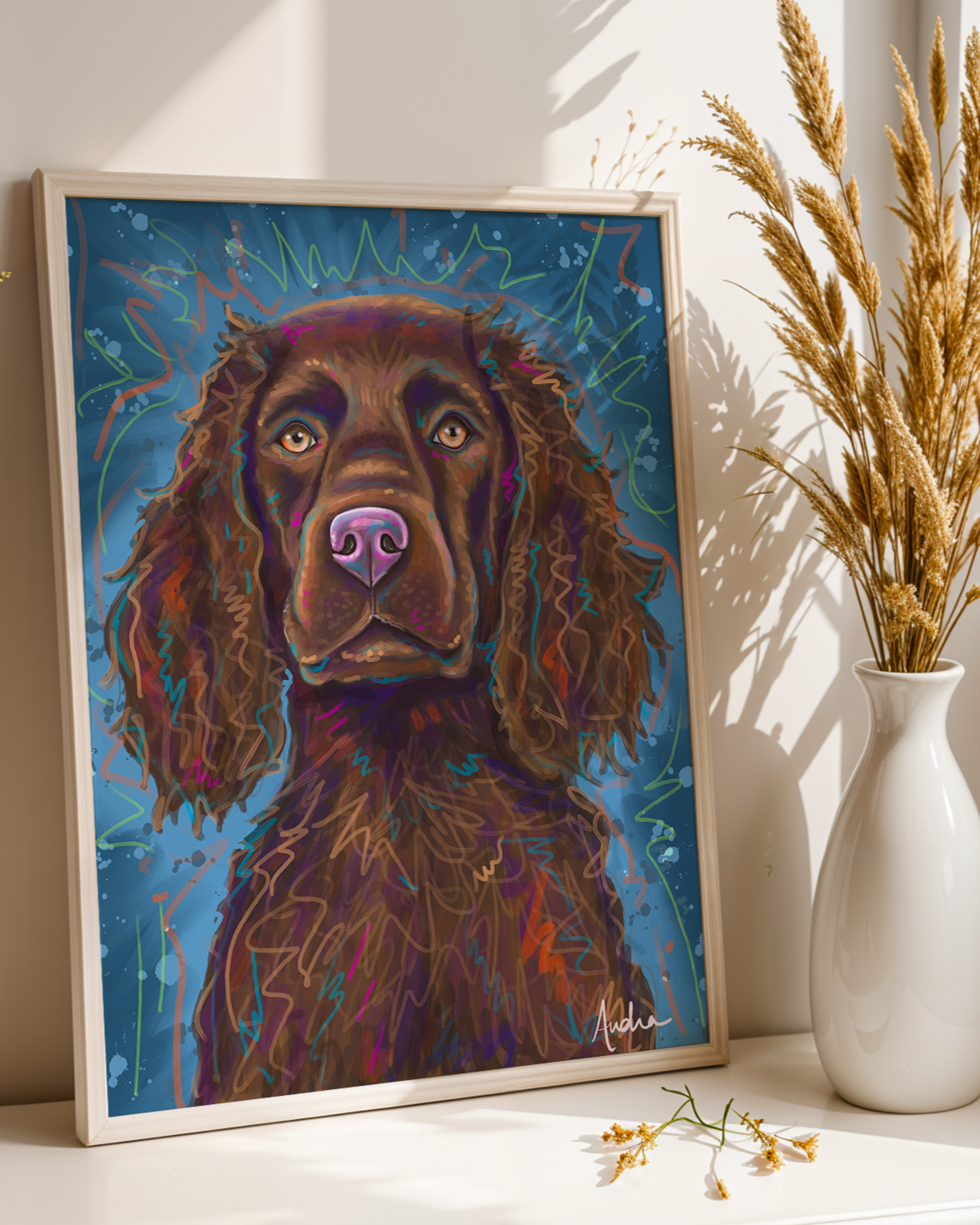 Boykin Spaniel Print on Paper or Canvas - Pet Art, Dog Poster, Colorfu