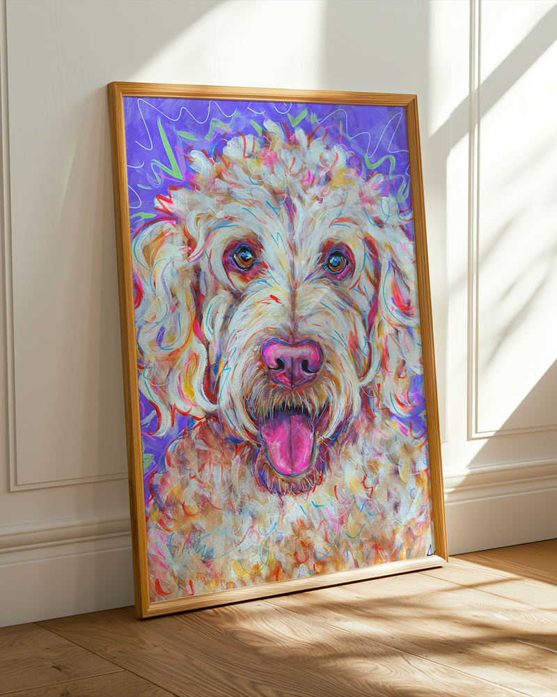 Goldendoodle Print on Paper or Canvas - Pet Art, Dog Poster, Colorful