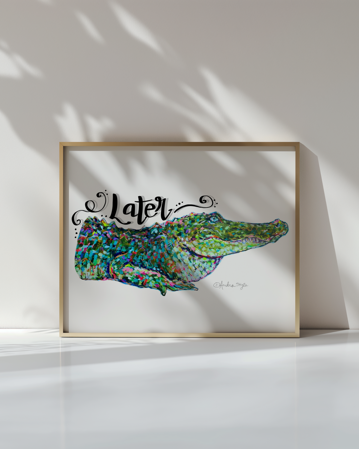 Later Gator Art Print | Colorful Alligator Wall Art | Coastal Southern