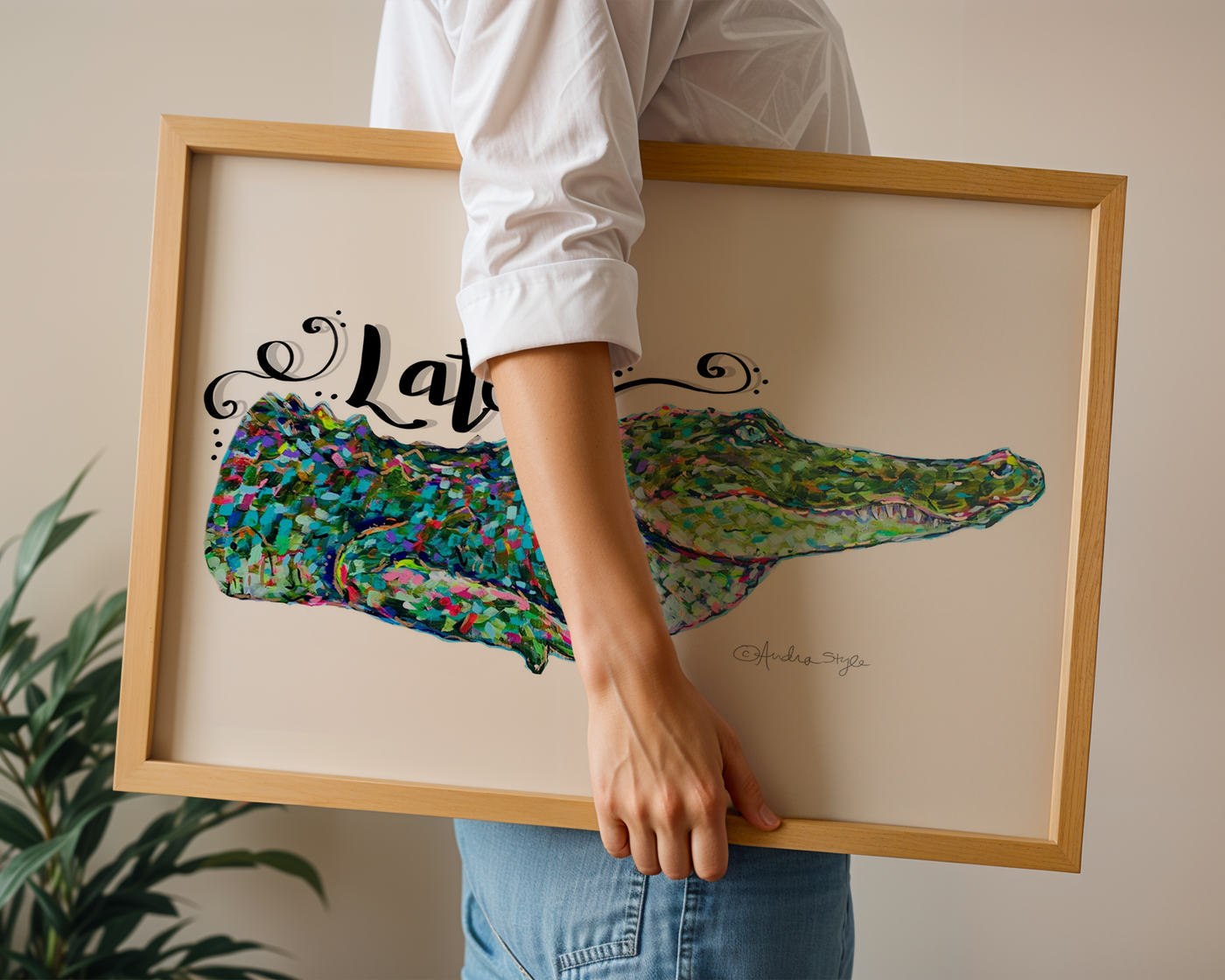 Later Gator Art Print | Colorful Alligator Wall Art | Coastal Southern