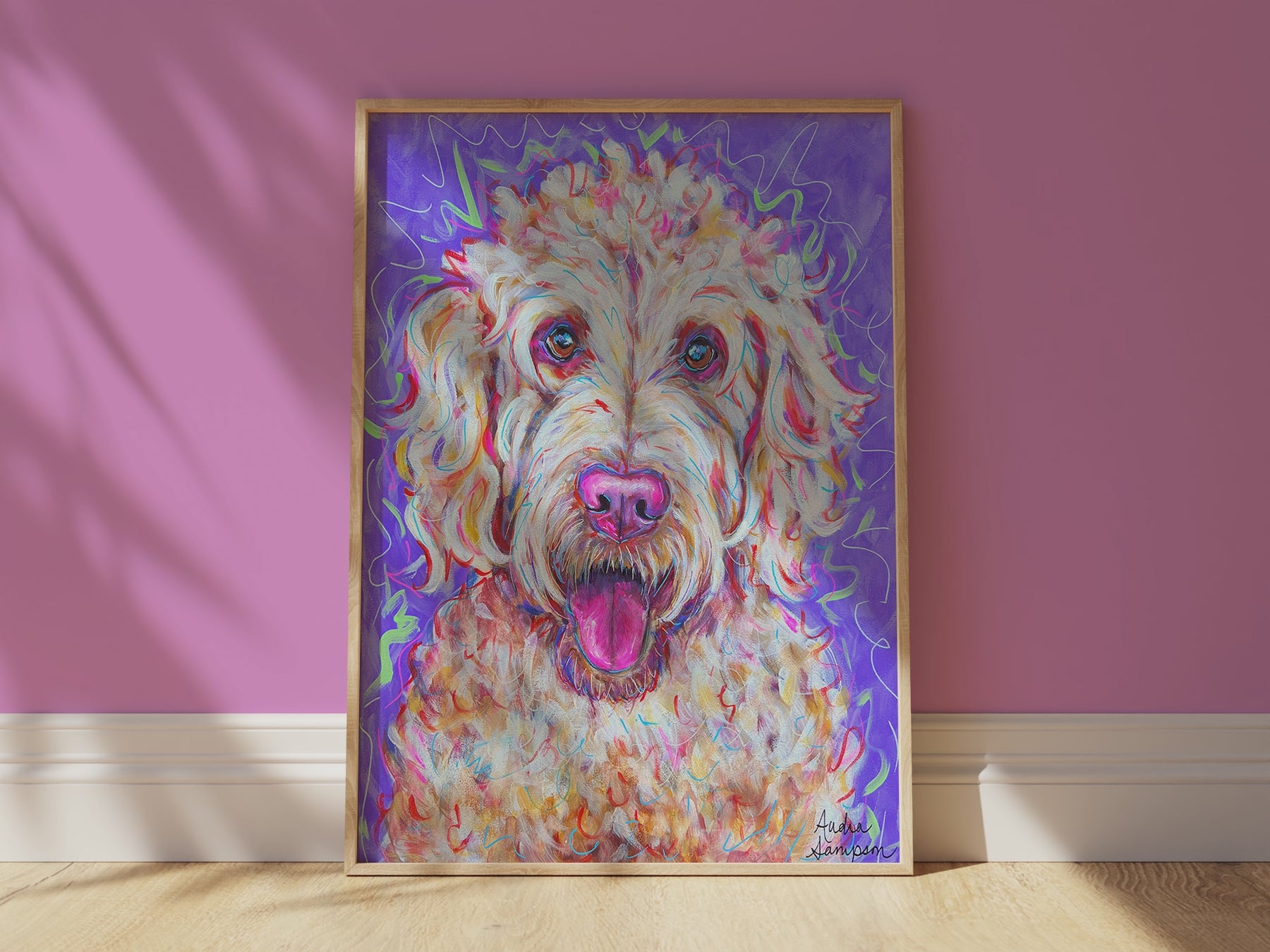 Goldendoodle Print on Paper or Canvas - Pet Art, Dog Poster, Colorful