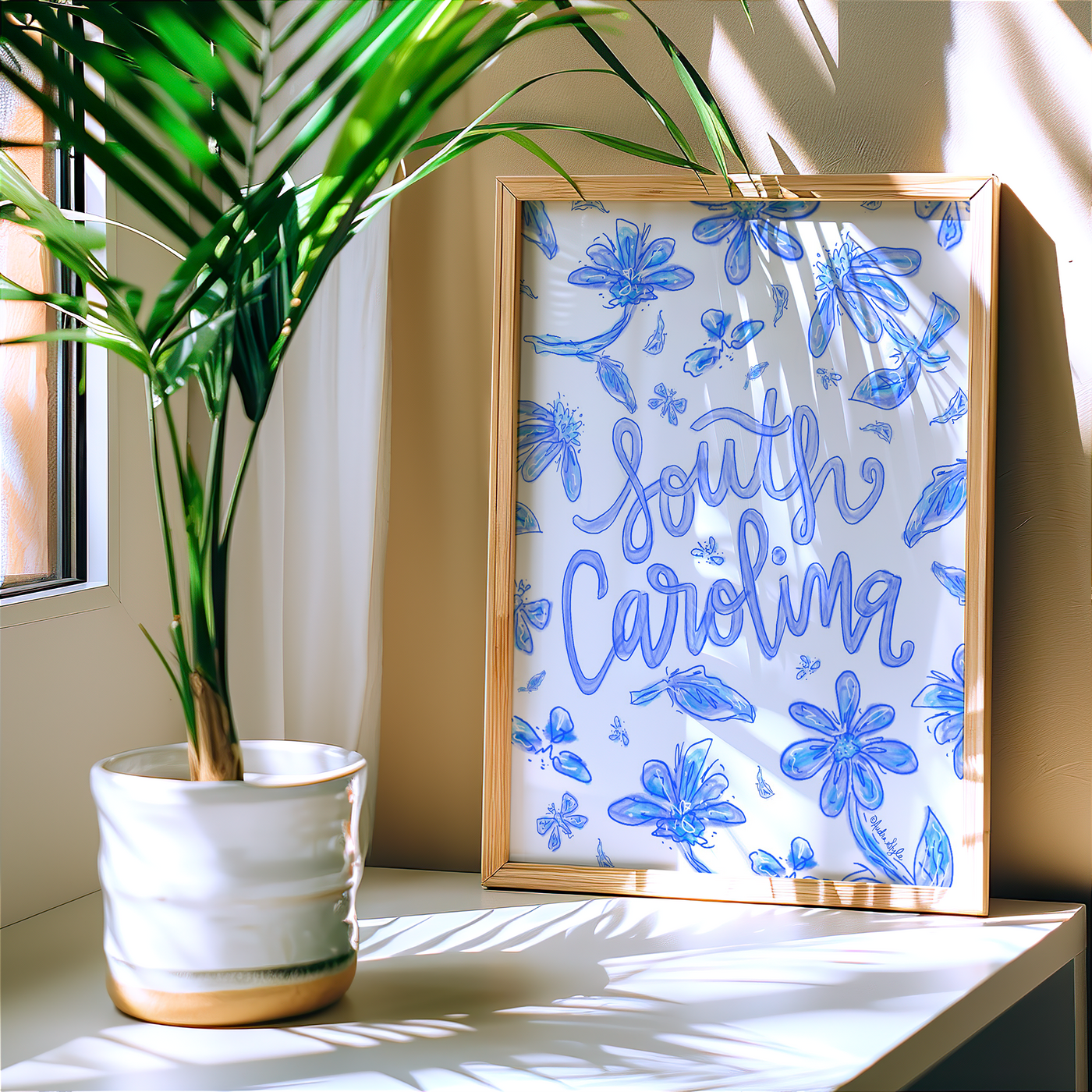 South Carolina Art Print on Paper or Canvas - State Pride, Hometown, B