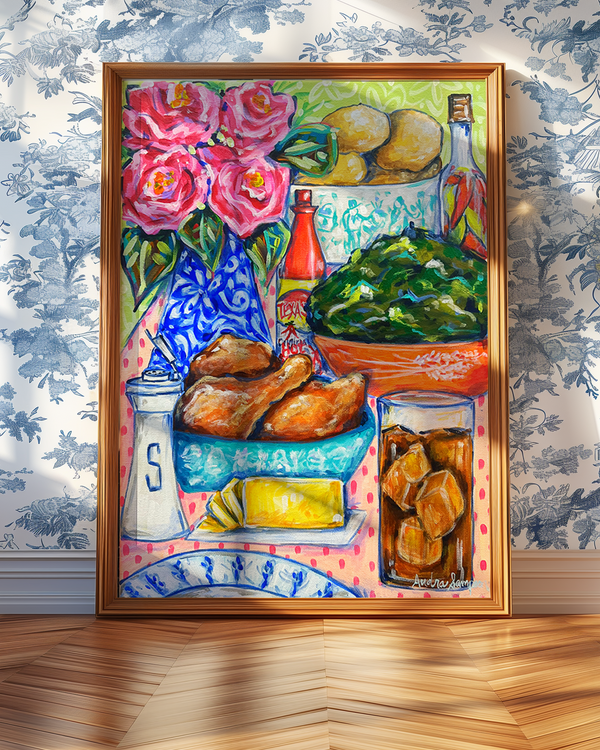 Sunday Dinner Art Print on Paper or Canvas - Southern Kitchen Wall Art